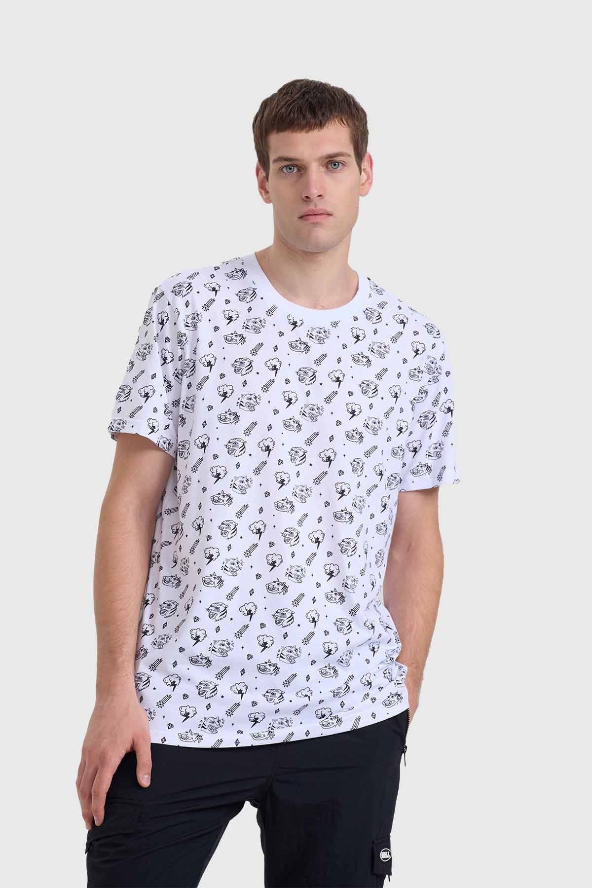 Polera estampada algodón blanco casual – Fashion´s Park