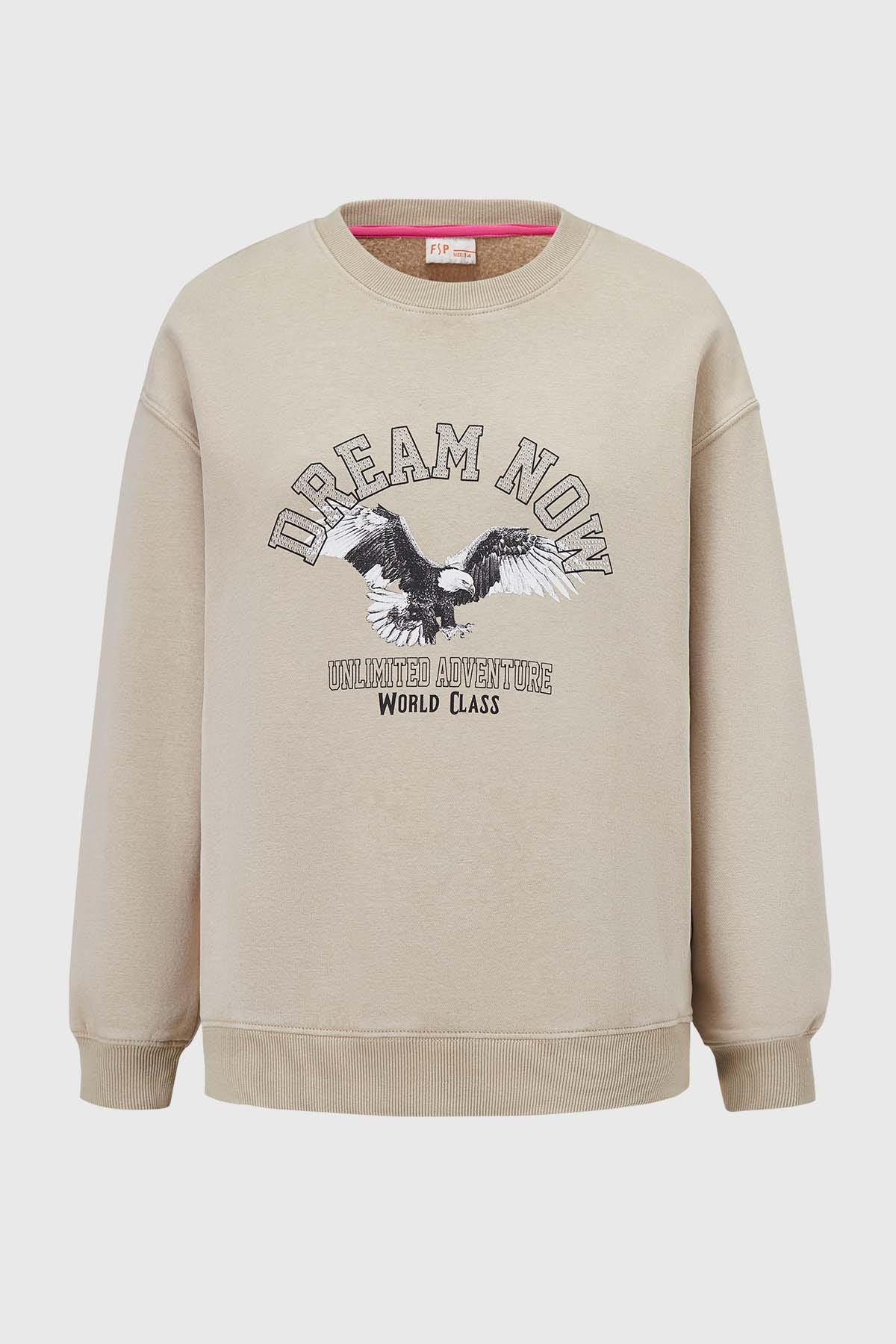 Polerón beige algodón acid wash estilo casual – Fashion´s Park