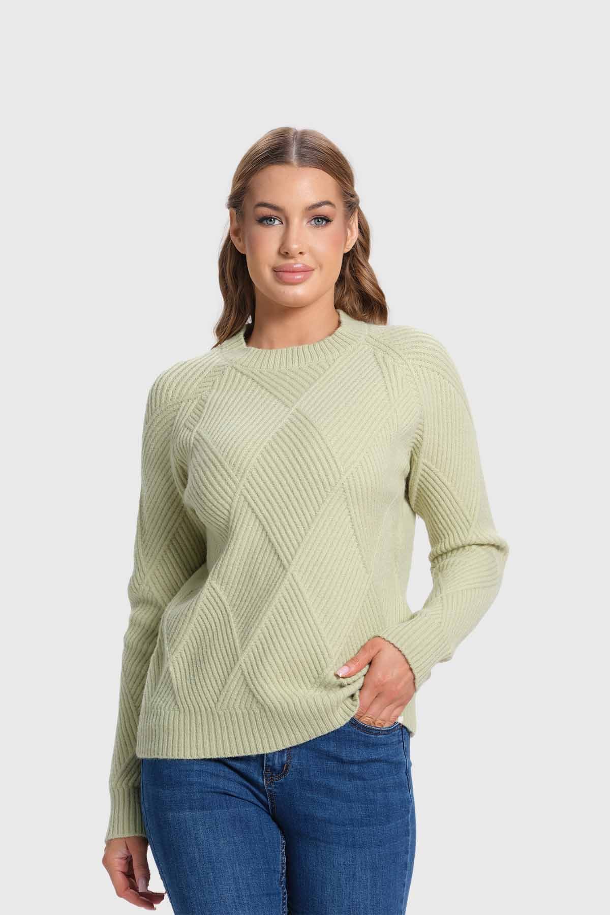Sweater textura verde claro suave y cómodo – Fashion´s Park