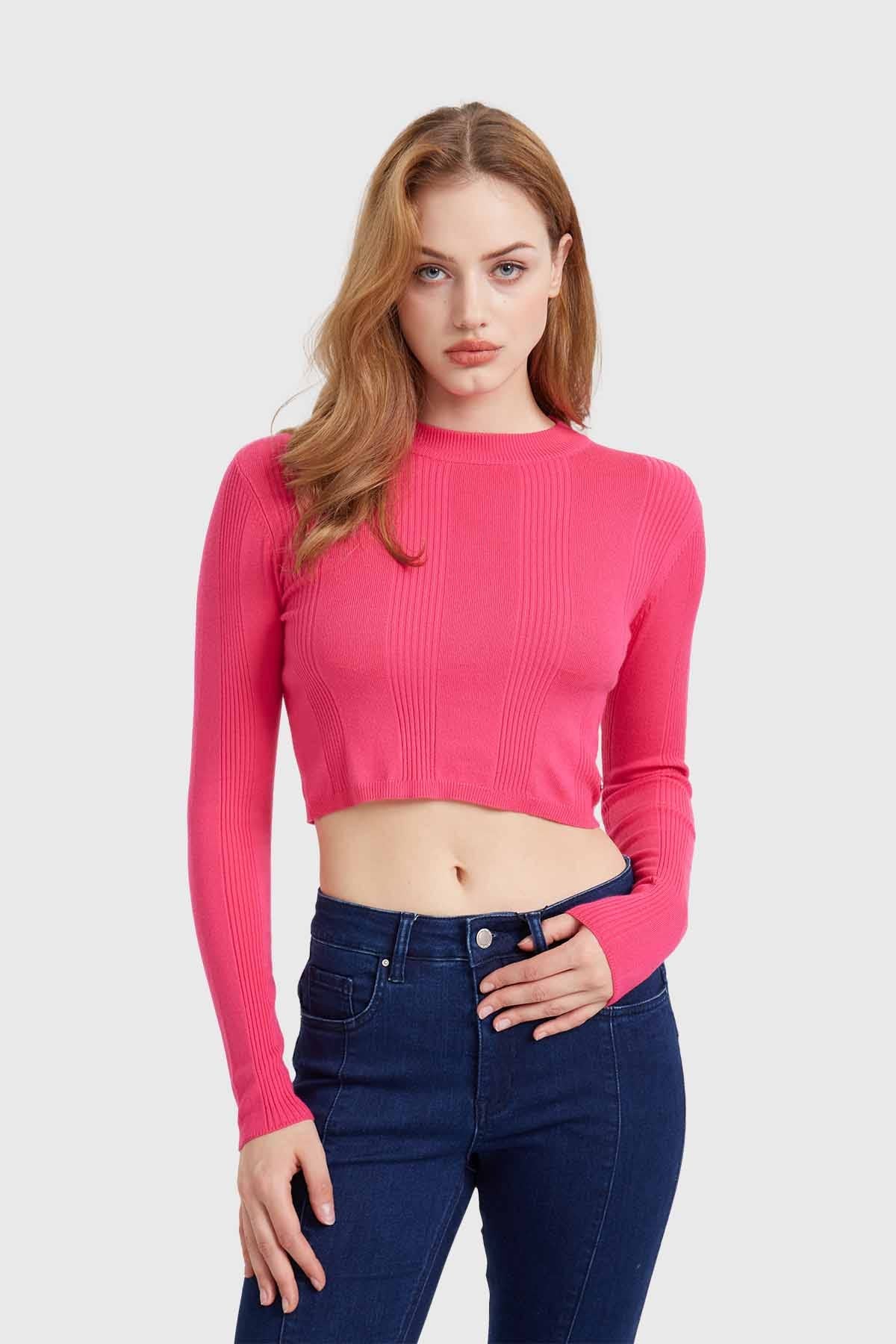 Sweater crop morado suave y cómodo estilo moderno – Fashion´s Park
