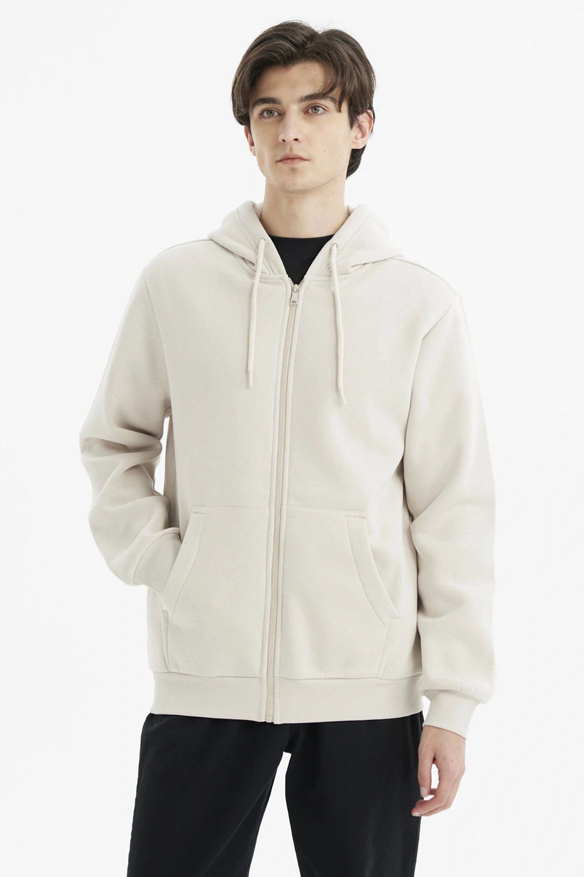 Polerón beige liso hombre | Fashion's Park Chile – Fashion´s Park