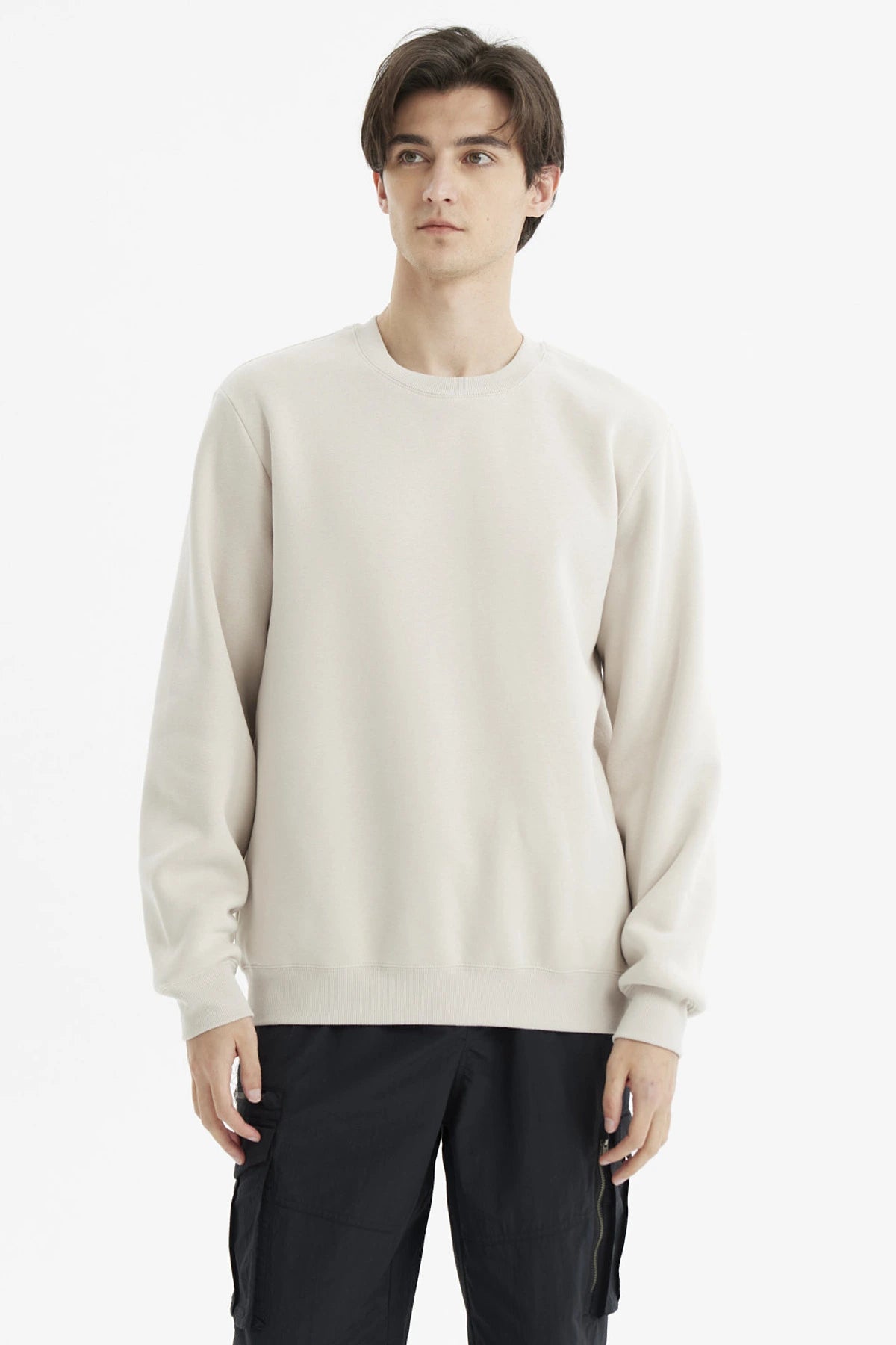 Polerón beige liso hombre | Fashion's Park Chile – Fashion´s Park