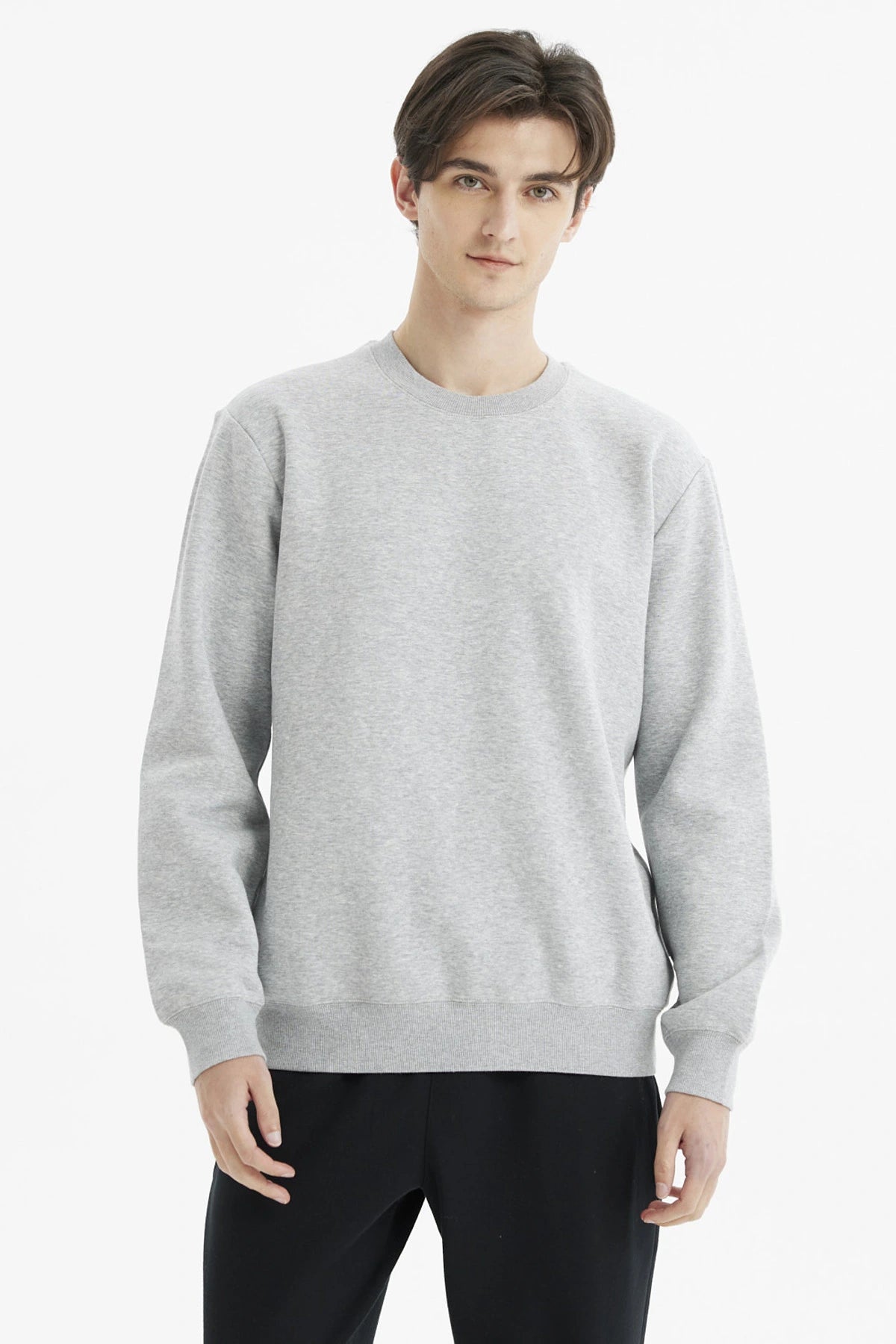 Polerón gris melange básico hombre | Fashion's Park Chile – Fashion´s Park